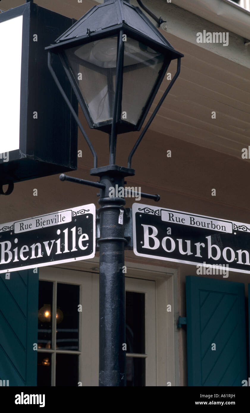 Famous street sign of Bourbon Street in the French Quarter in wonderful ...