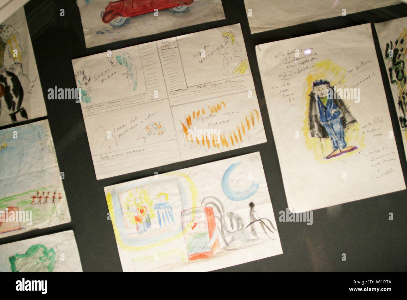 Federico Fellini drawing Museo Nazionale del Cinema Turin Piedmont ...