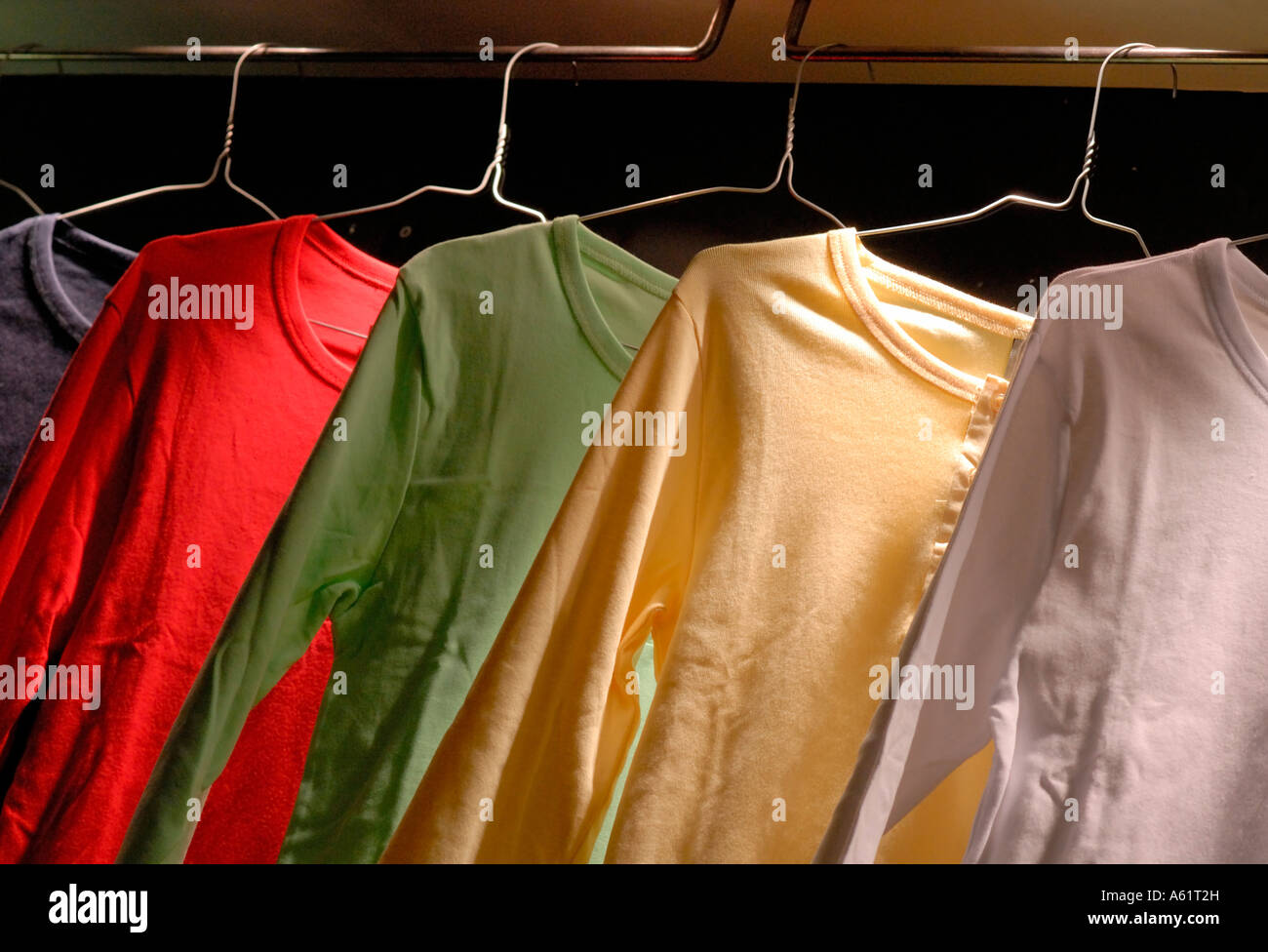 Shirts on display Stock Photo - Alamy