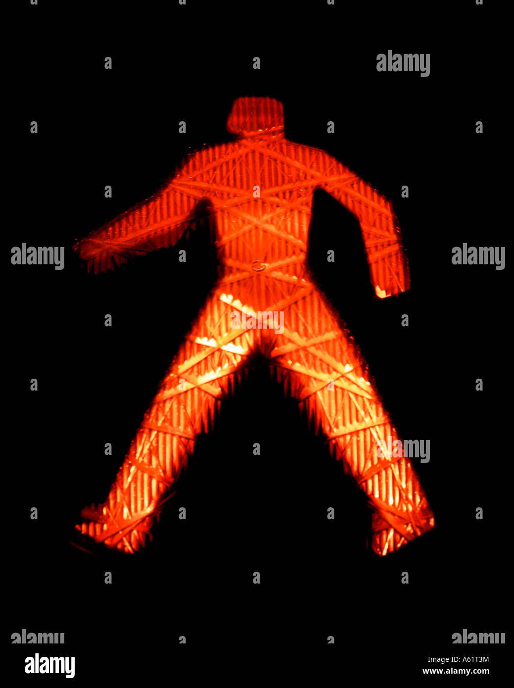 Constructed red walking man in pedestrian sign Stock Photo - Alamy