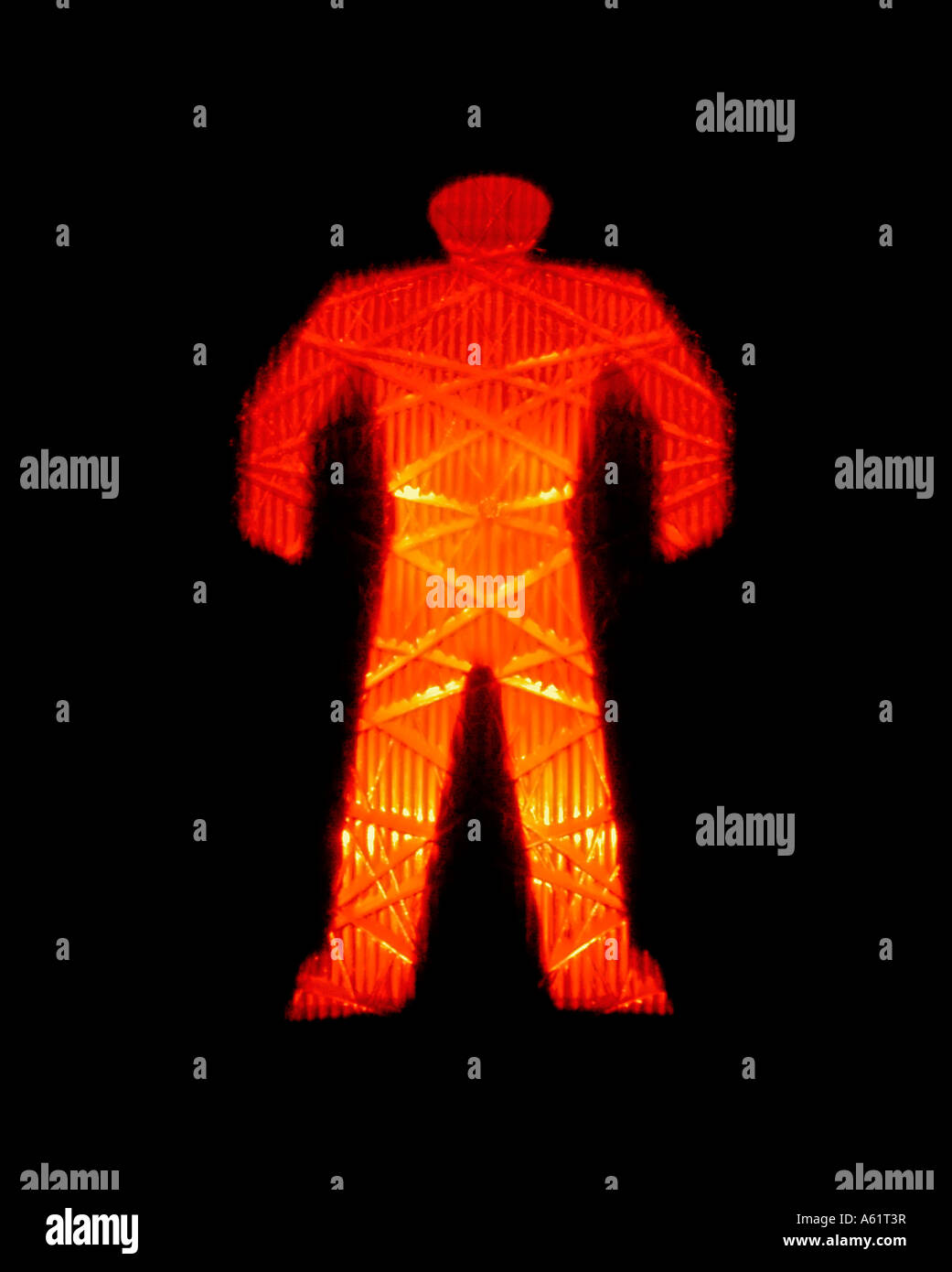 Red Do-not-cross man pedestrian sign Stock Photo - Alamy