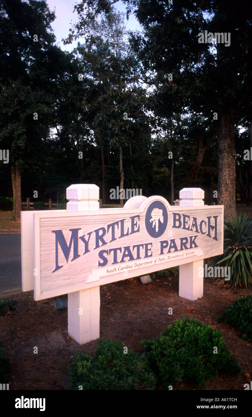 Myrtle Beach State Park sign in Myrtle Beach South Carolina USA Stock ...