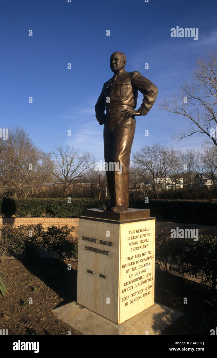 Statue of President Dwight Eisenhower hometown in Denison Texas Stock ...