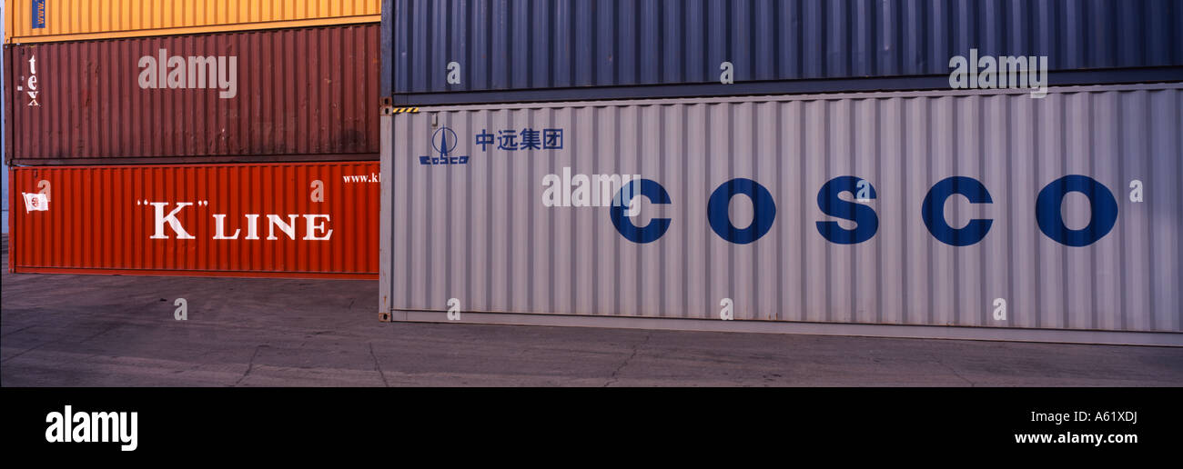 Stack of containers at freight terminal Istanbul Turkey Stock Photo - Alamy
