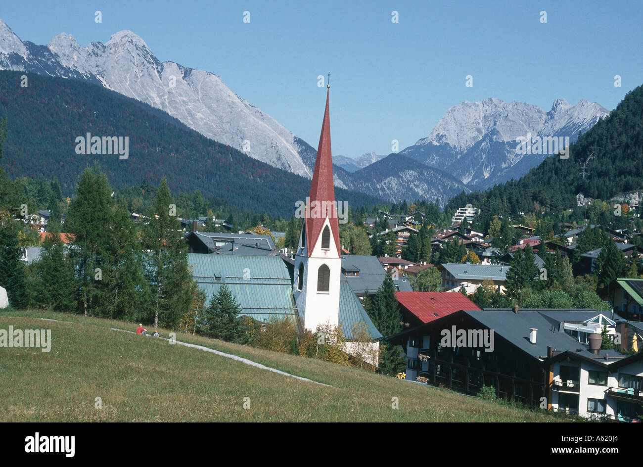 Church in village, Seefeld, Tyrol, Austria Stock Photo - Alamy