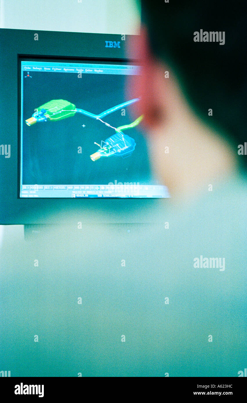 Male on computer rear view hi-res stock photography and images - Alamy