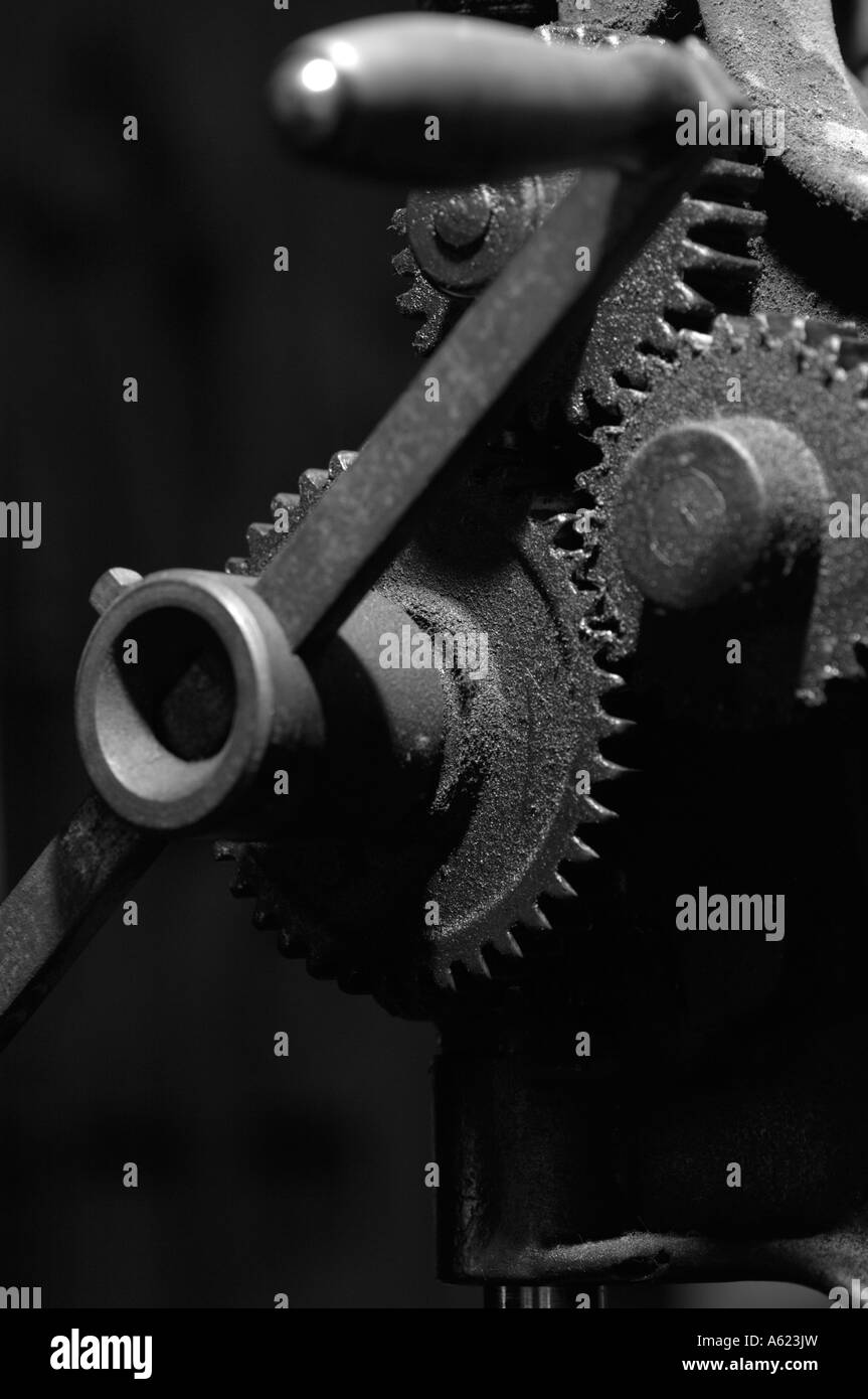 Old steel drill in Black and White Stock Photos & Images - Alamy