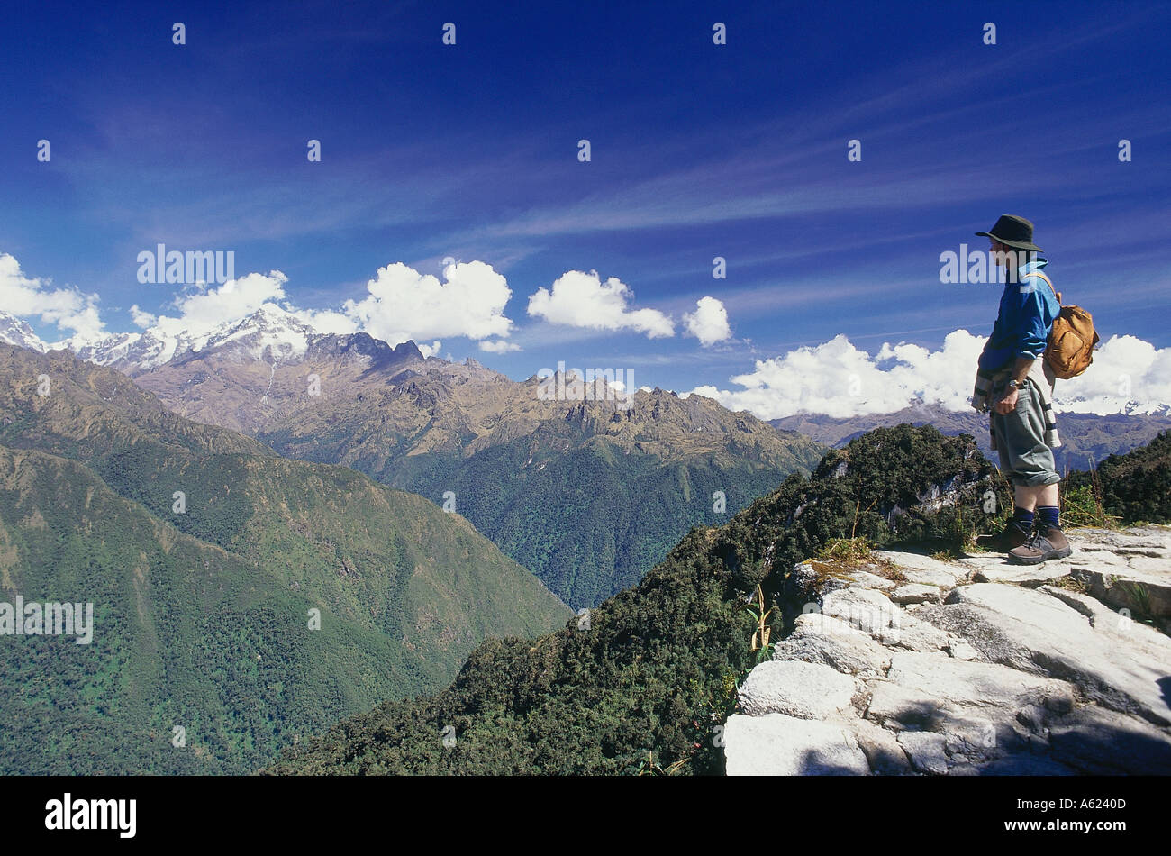 PERU Cusco Department Inca Trail Vilcabamba Andes mountain range near ...