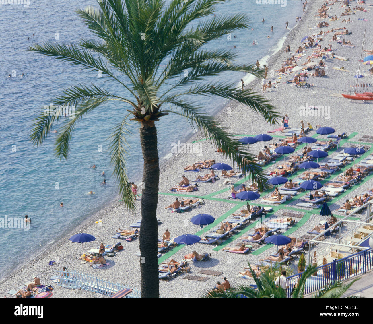 FRANCE Provence Cote d'Azur Alpes Maritime Nice Beach from above with ...