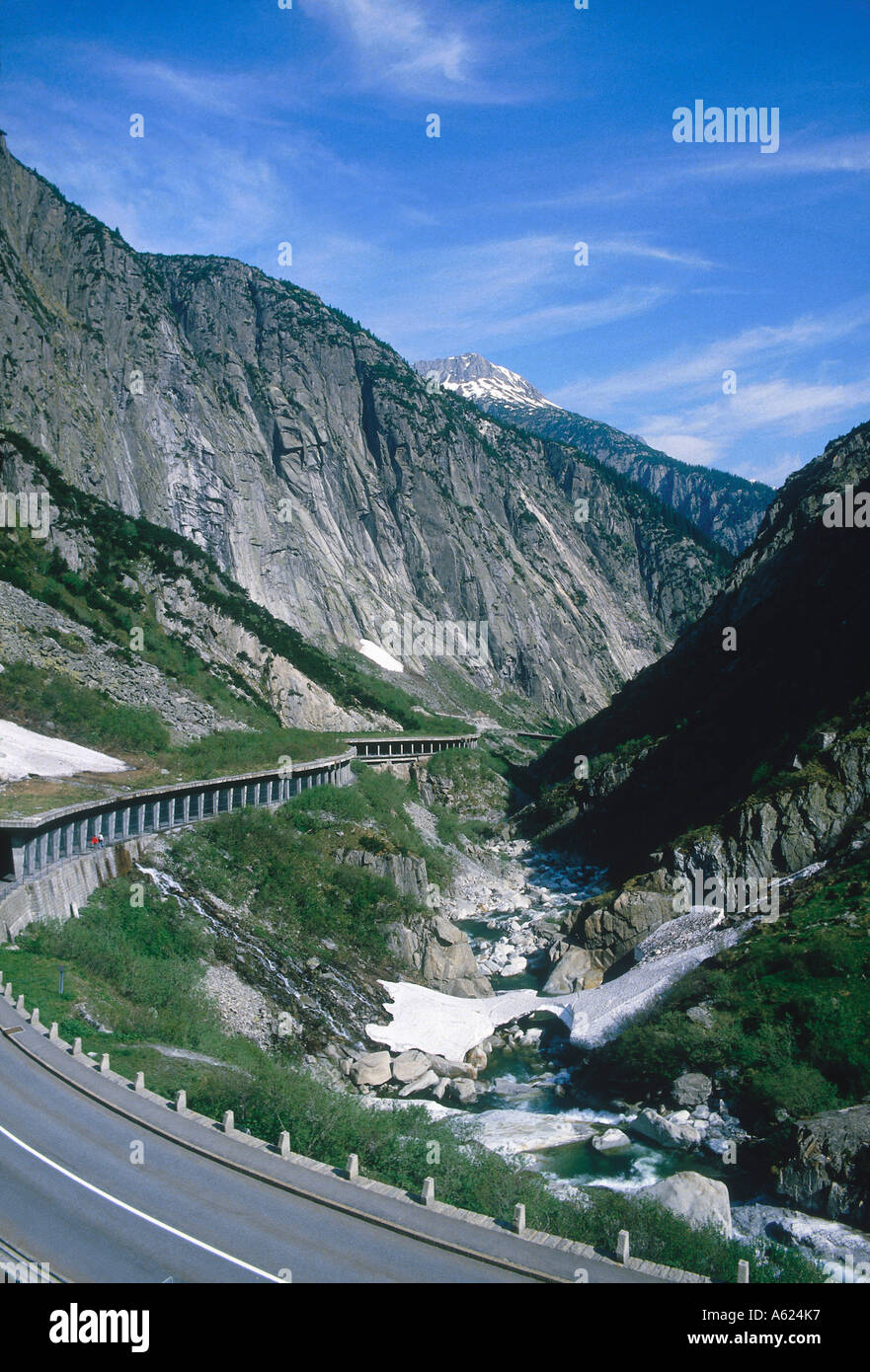 Highway passing through mountains, Switzerland Stock Photo - Alamy