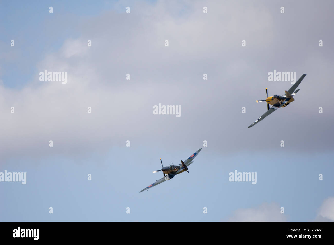 Spitfire and Mustang Stock Photo - Alamy