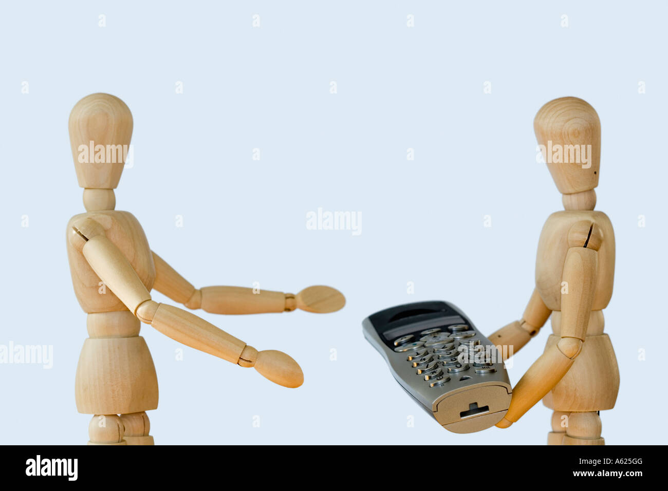 concept passing telephone over communicating person to person Stock ...