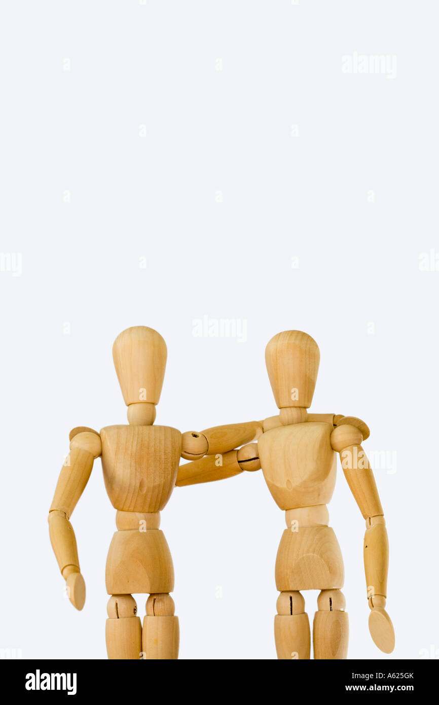 Concept figures arm over shoulder distant affection Stock Photo - Alamy