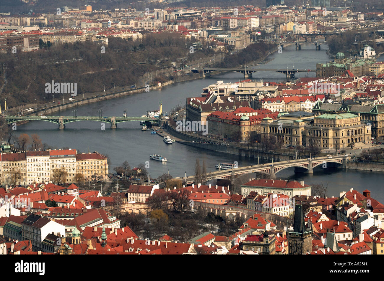 Bridges Crossing The River Vltava Prague Czech Republic Stock Photo - Alamy