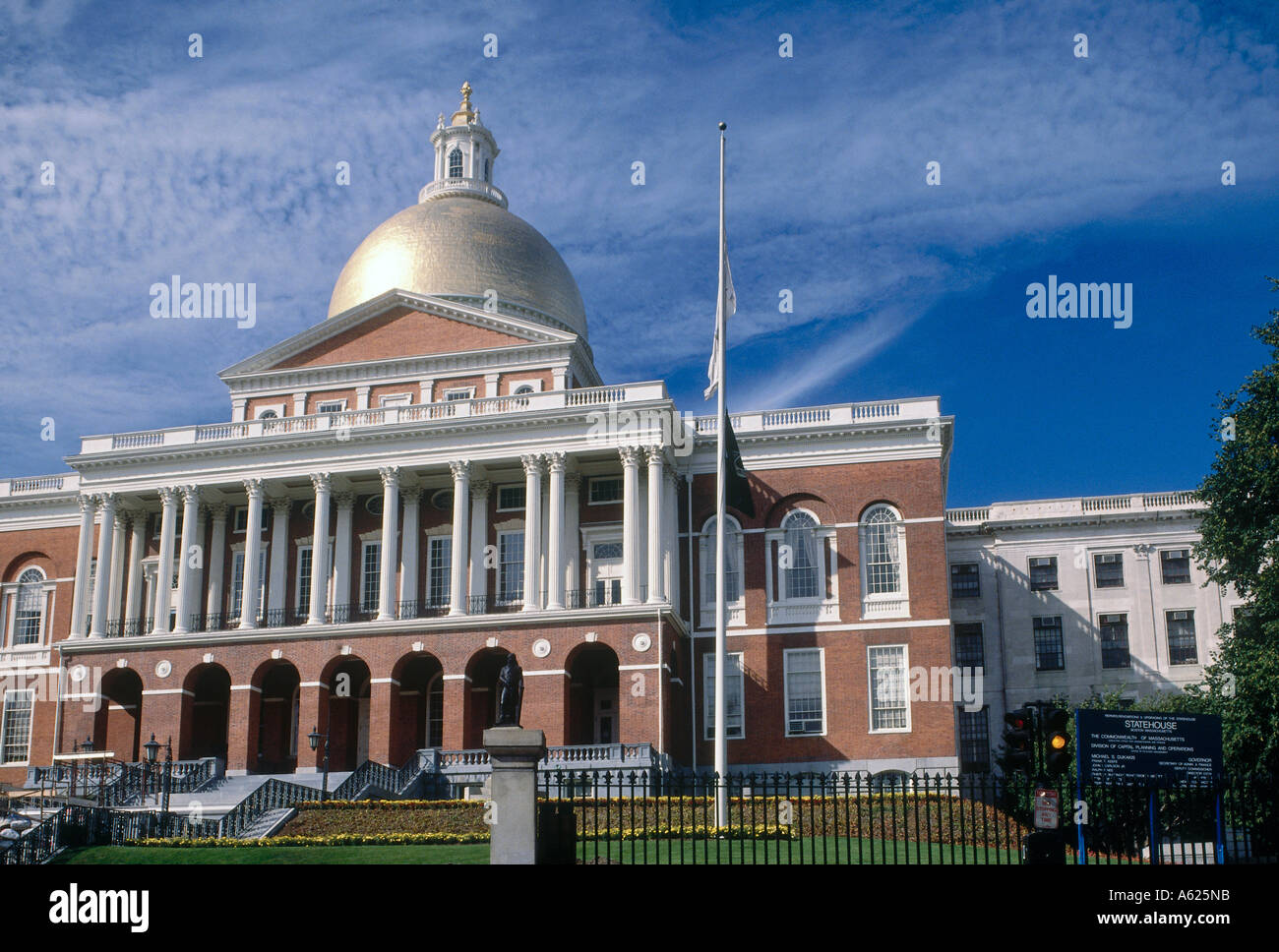 Facade of government building, Boston State House, Boston ...