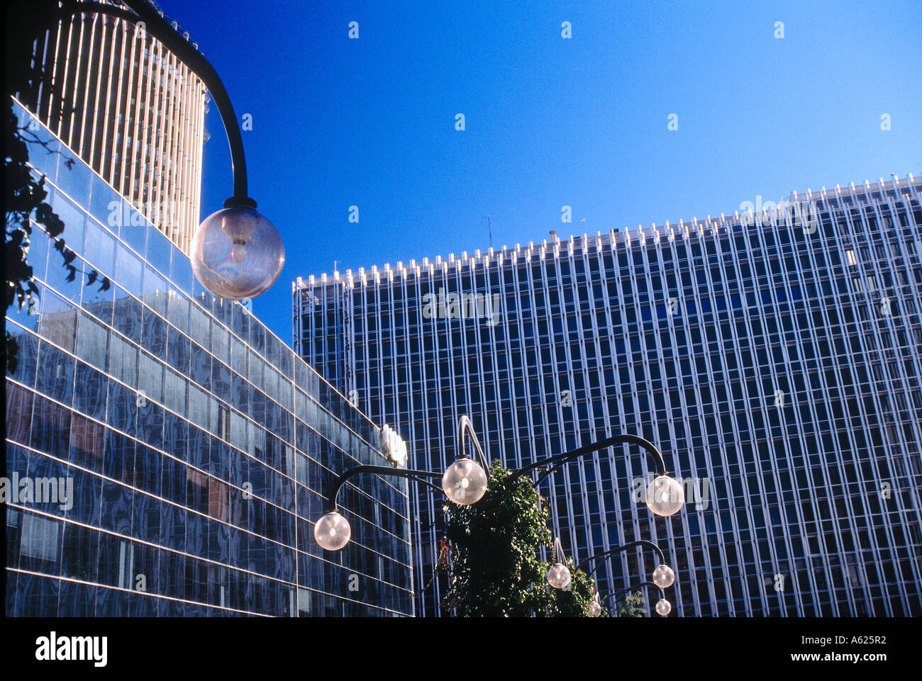 Skyscrapers in city, AZCA, Madrid, Spain Stock Photo - Alamy