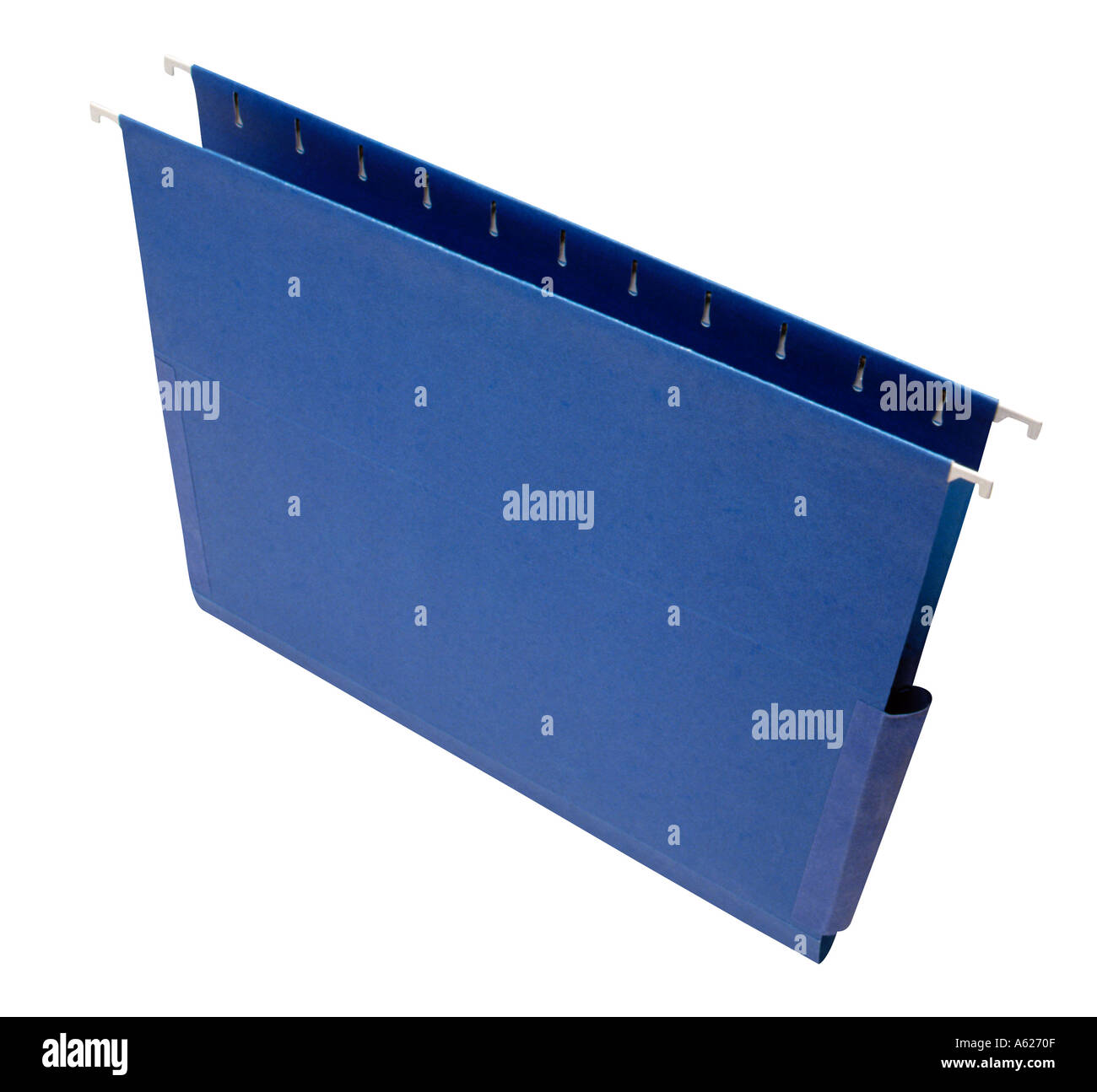 Blue hanging file folder empty Stock Photo - Alamy