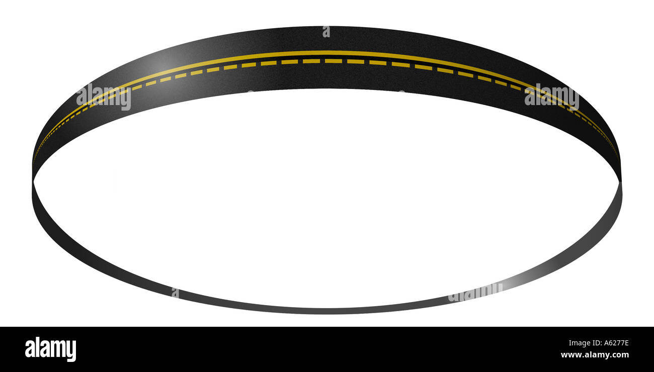 Oval form holds yellow highway lines for information super highway ...