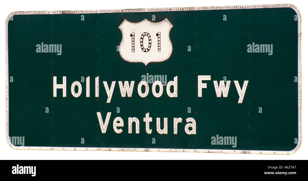 Close up of Hollywood freeway 101 sign Stock Photo - Alamy