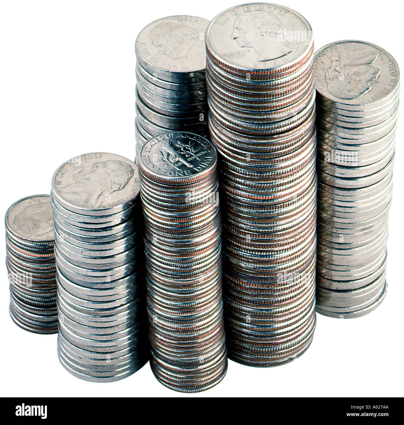 Stacks Of American Coins