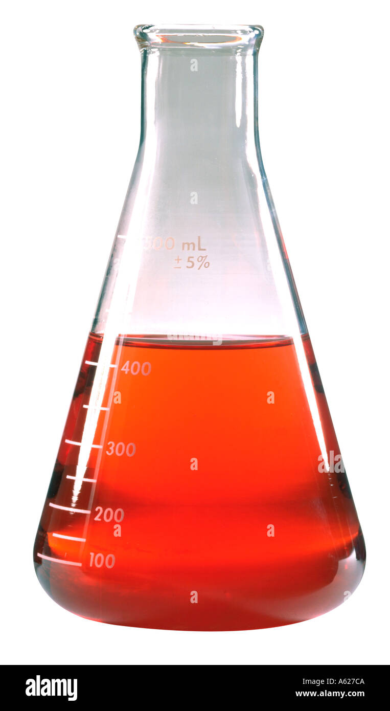 Beaker with red liquid Stock Photo - Alamy