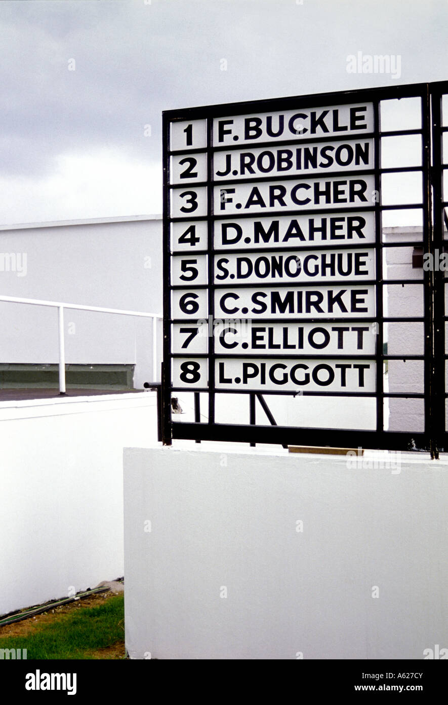 Vintage cast iron results frame featuring Derby-winning jockeys names ...