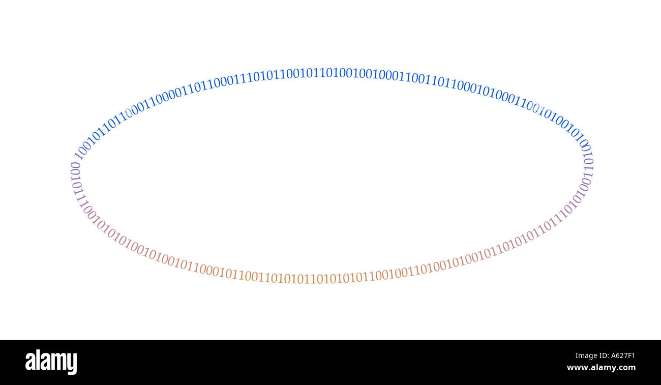 Binary numbers in elipse Stock Photo - Alamy