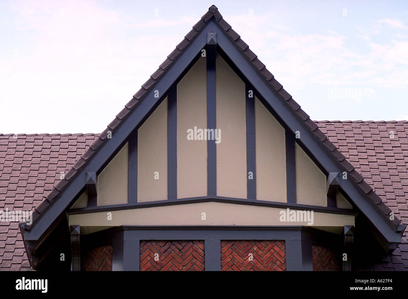 View of gable end of residential house Stock Photo - Alamy