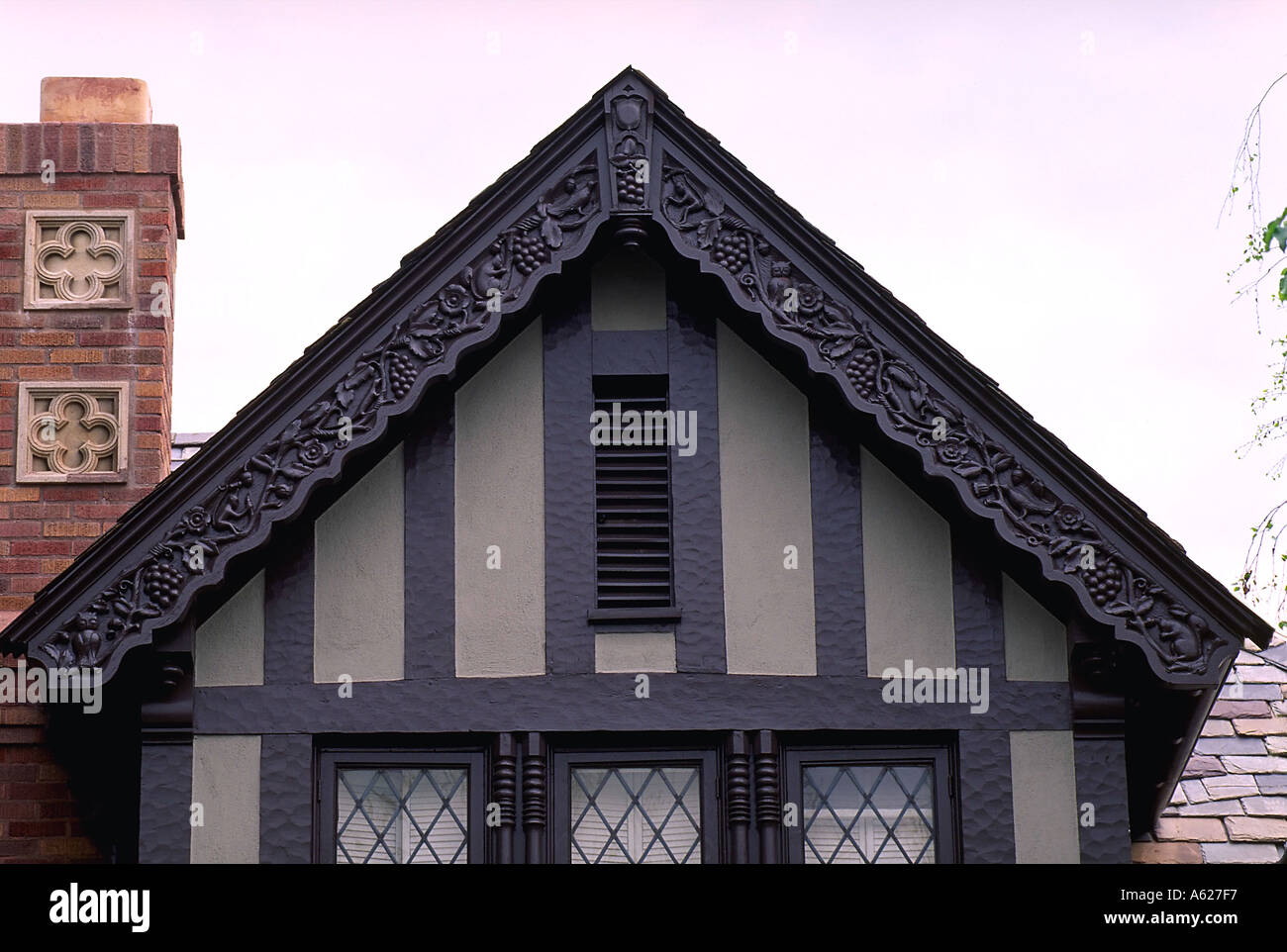 View of gable end of residential house Stock Photo - Alamy