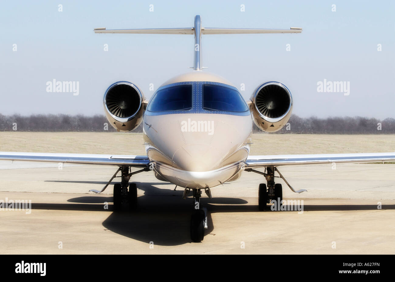 A Corporate Jet on a Runway Stock Photo - Alamy