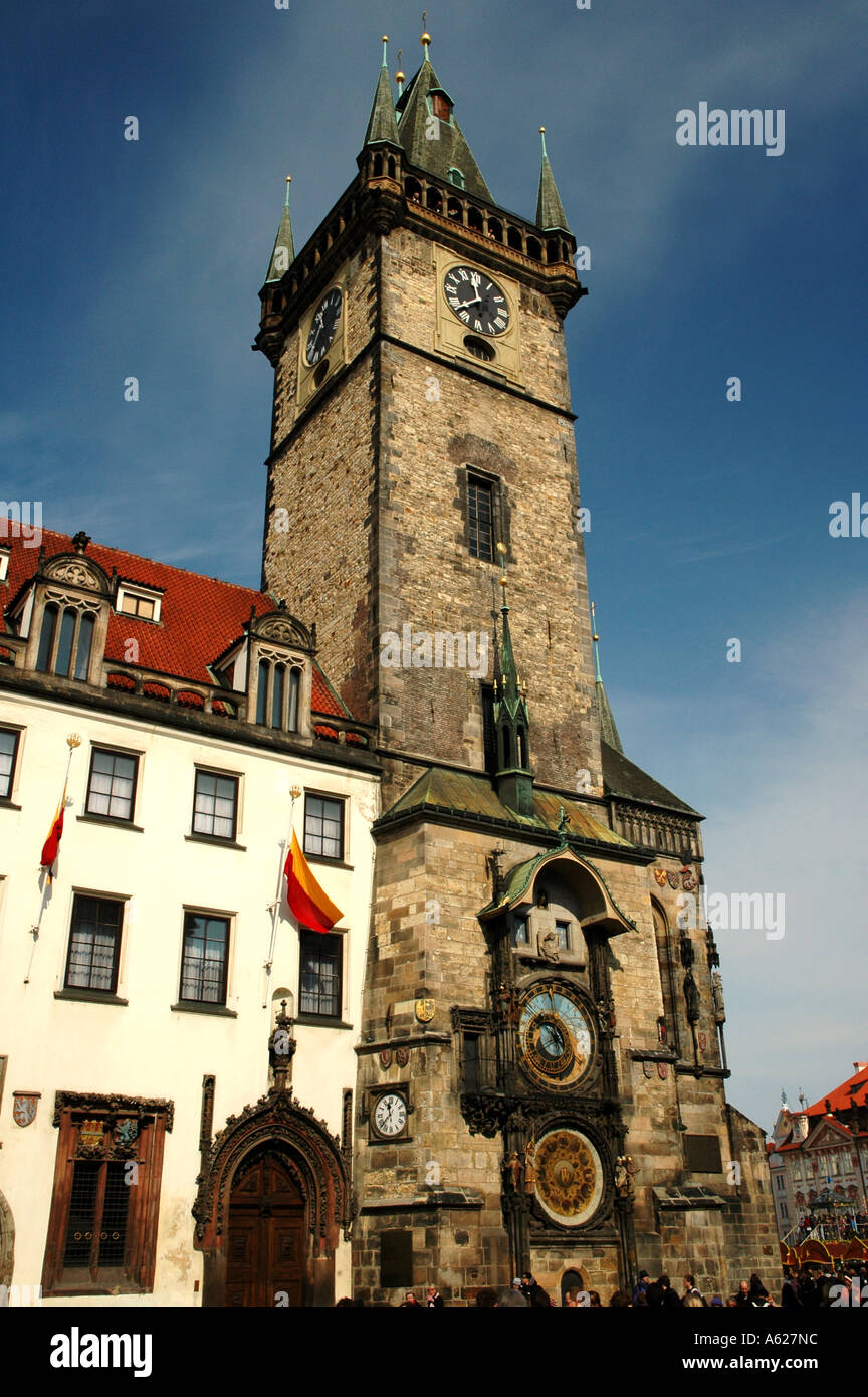The Famous Clock Tower Old Town Square Prague Czech Republic Stock ...
