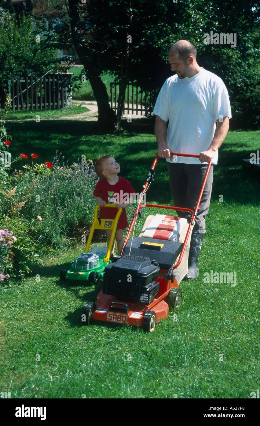 The father was the example for the son hi-res stock photography and ...