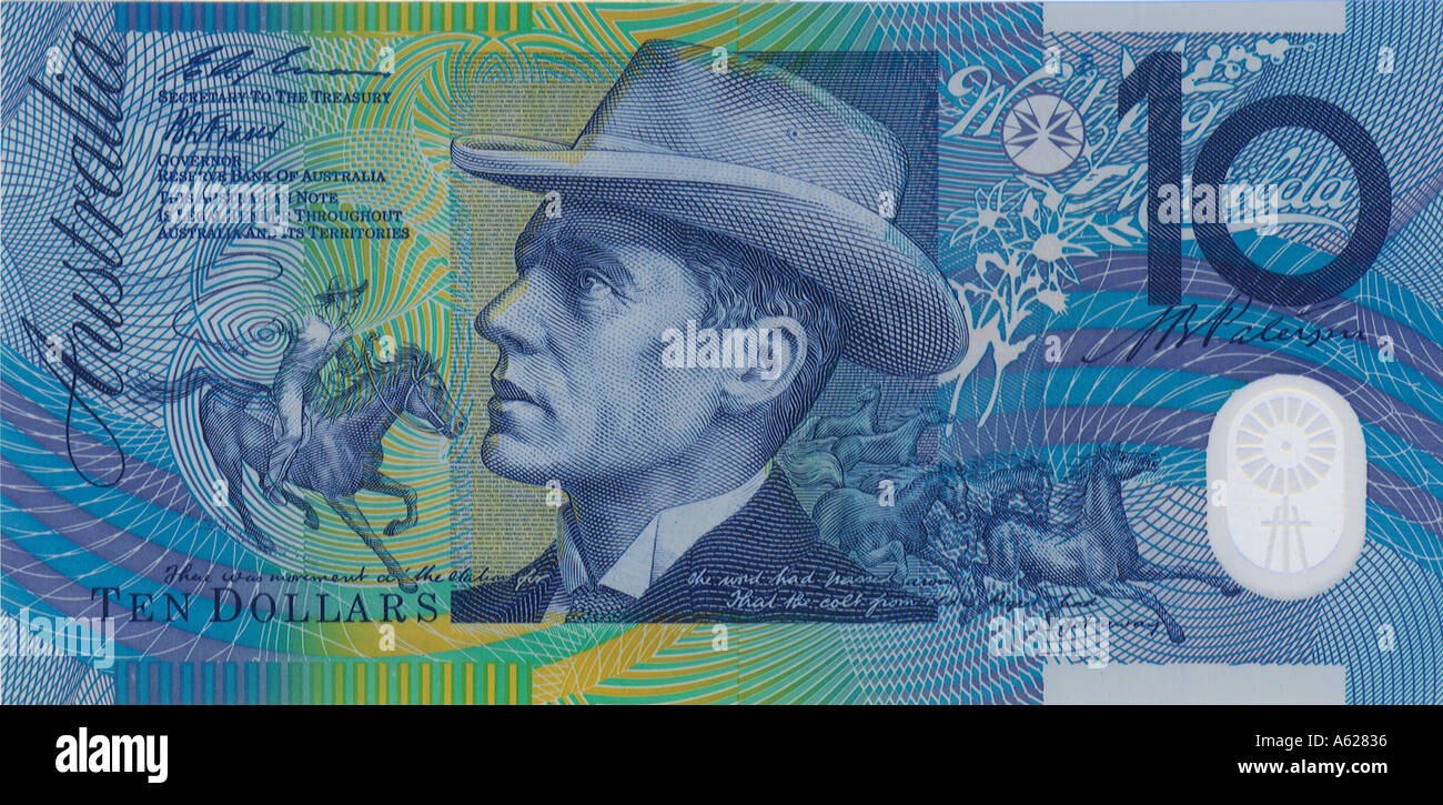 Front of Australian ten dollar banknote Stock Photo - Alamy