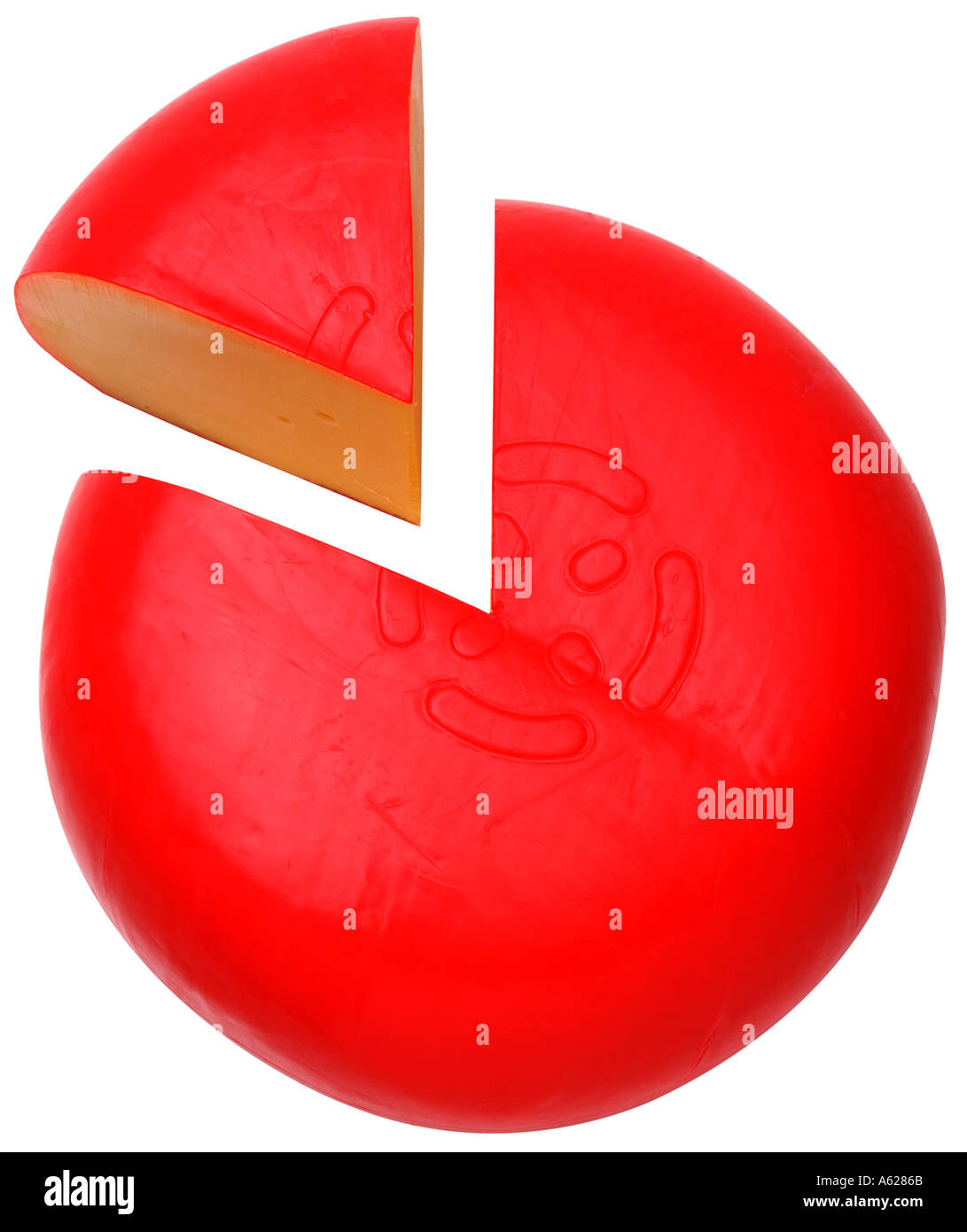 Cheese wheel with slice removed Stock Photo - Alamy