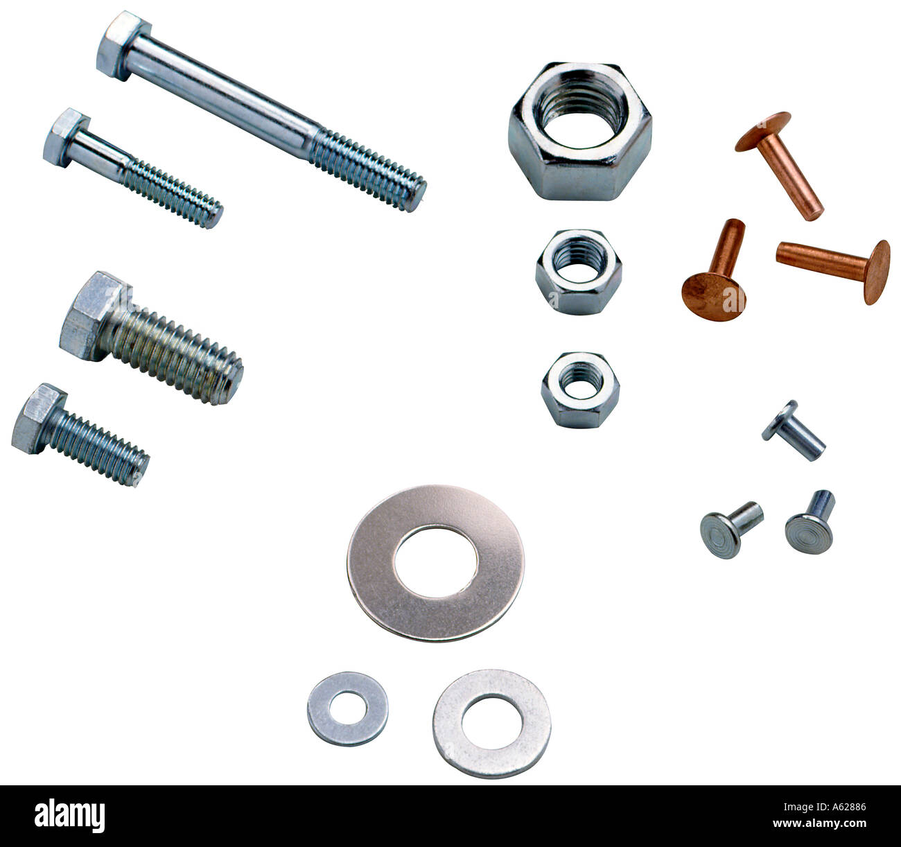 Various nuts bolts and washers Stock Photo - Alamy