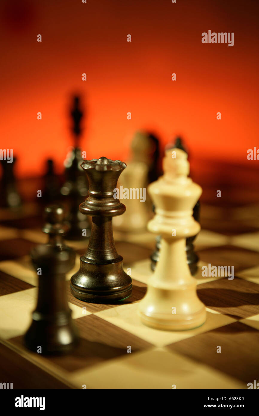 Game of Chess on board Stock Photo - Alamy
