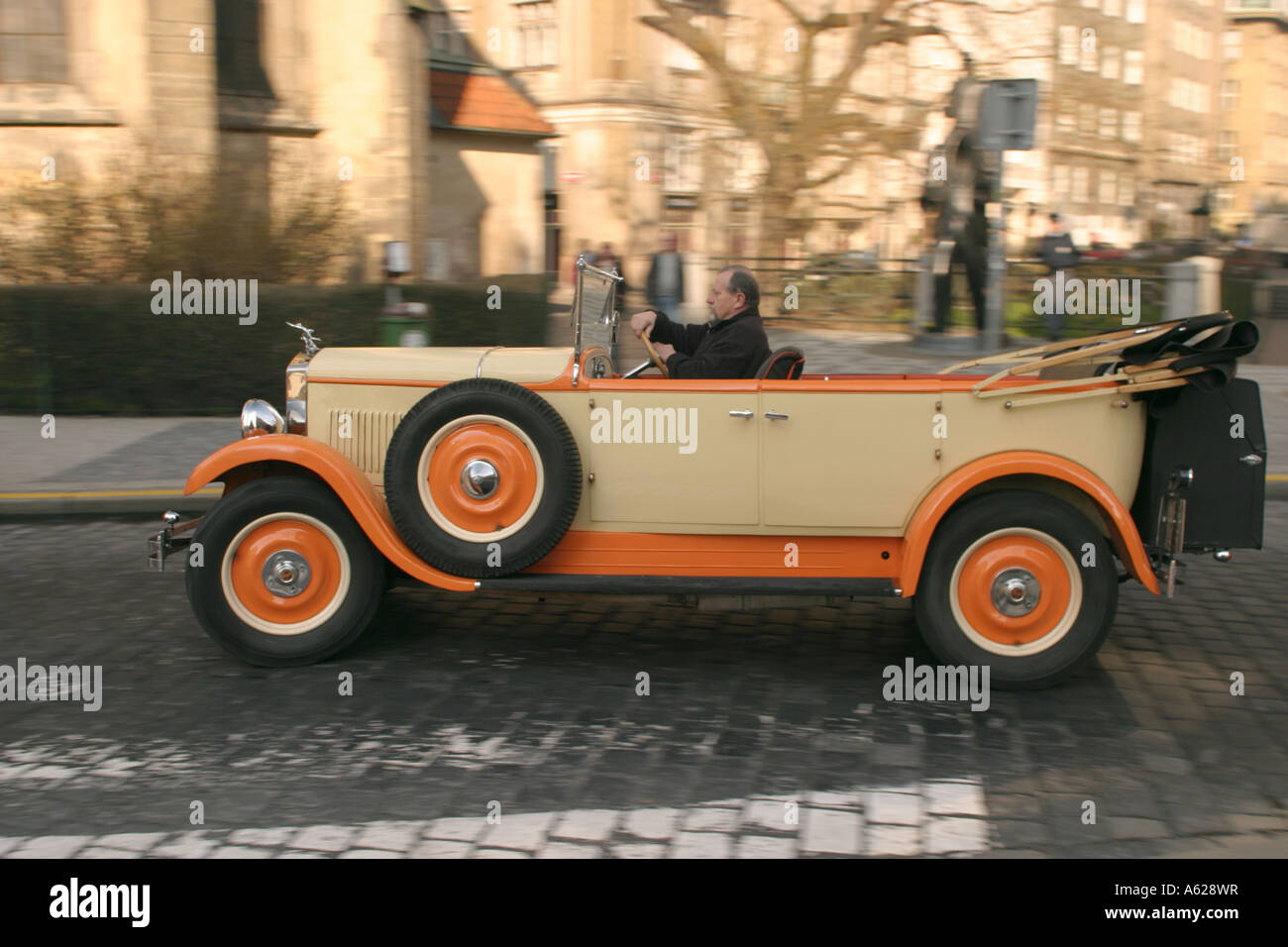 An open top car used for sightseeing Prague Stock Photo - Alamy