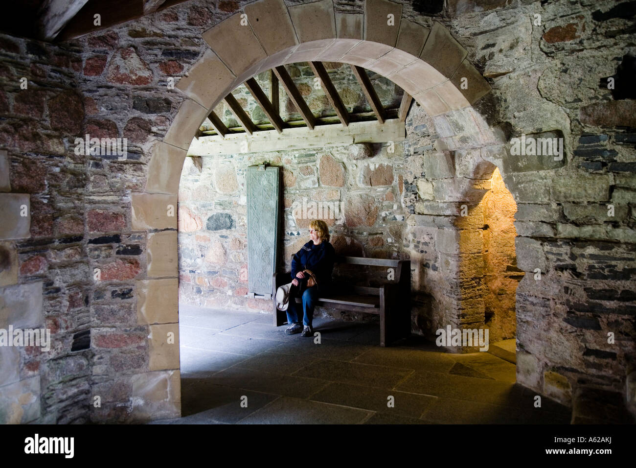 The cloisters in St Oran s Abbey Isle of Iona Stock Photo - Alamy