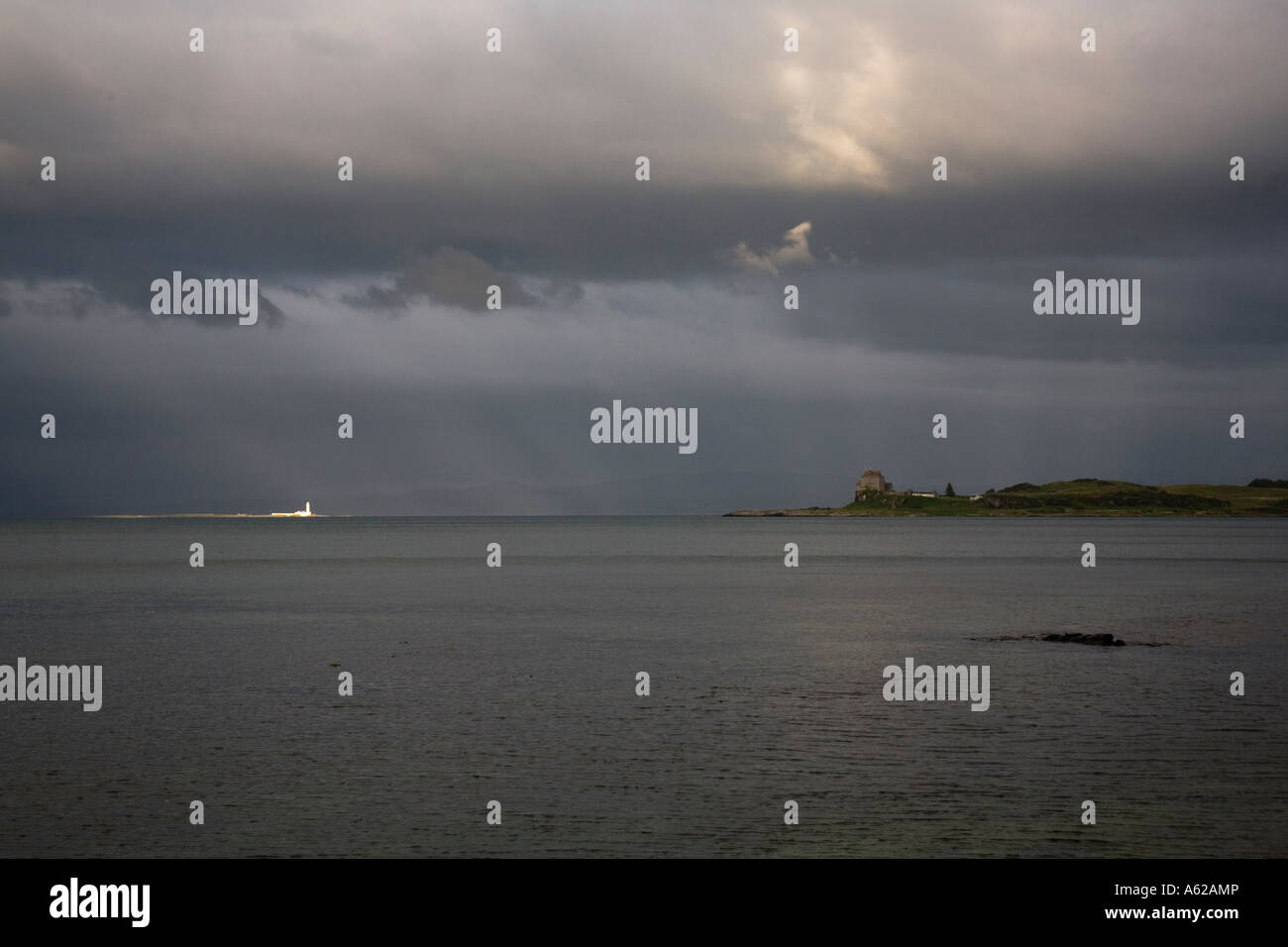 Looking across the Sound of Mull from the Isle of Mull with the ...