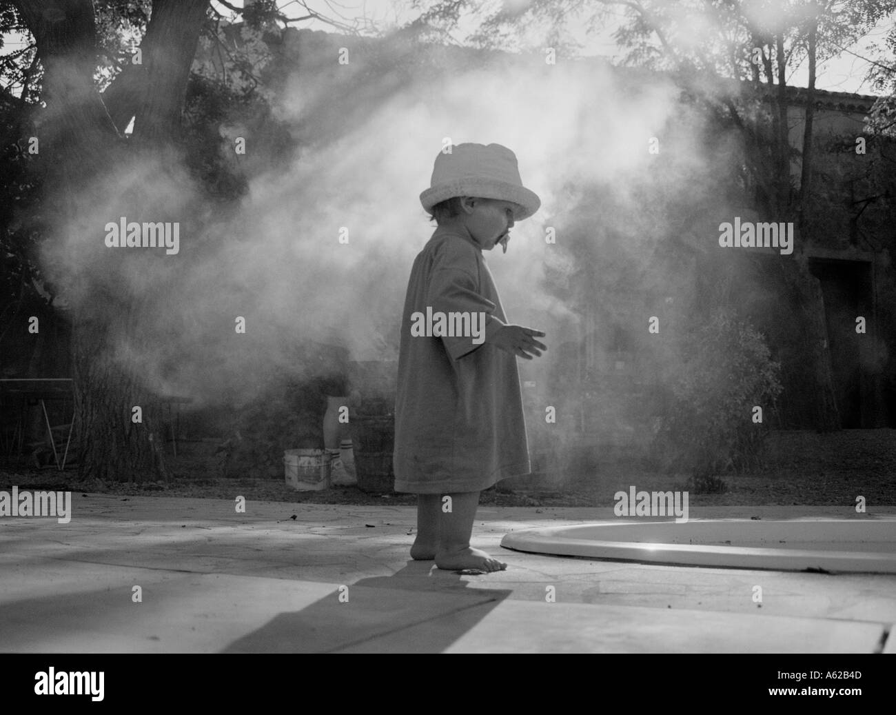 Barbecue in the garden Black and White Stock Photos & Images - Alamy