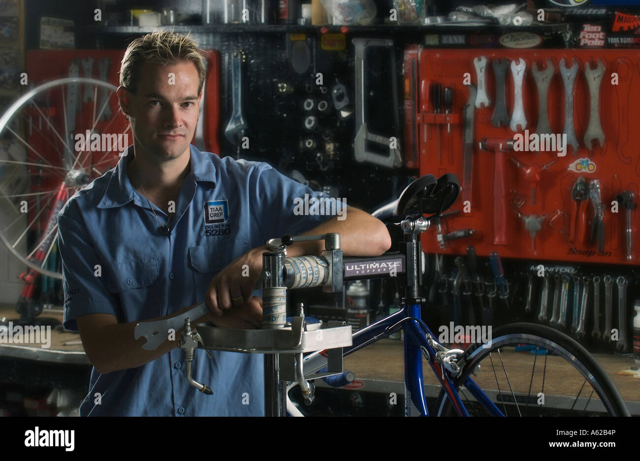 portrait of bicycle mechanic Stock Photo - Alamy
