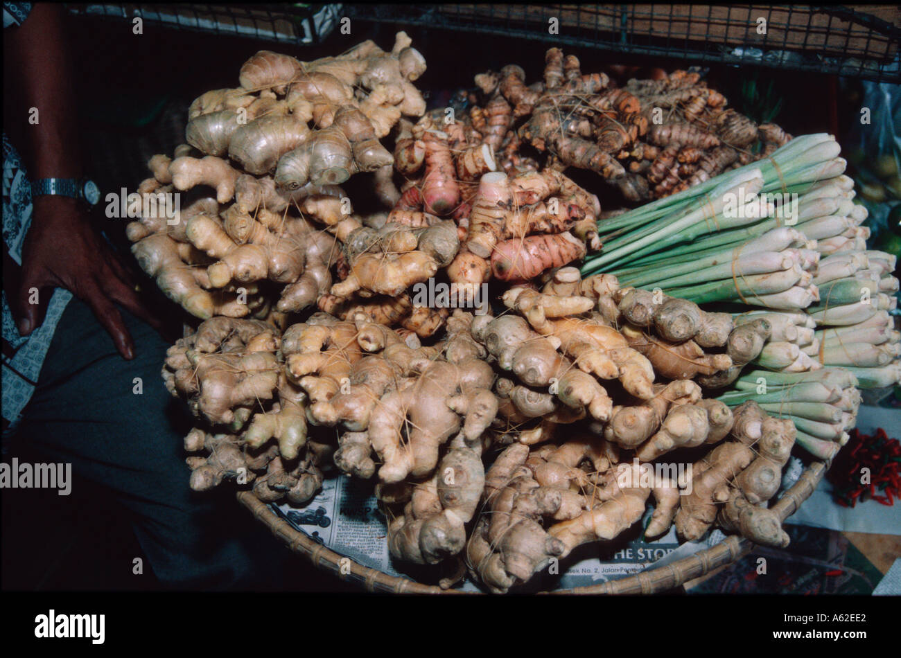 In the fruit and vegetable market fragrant flavourings are sold Stock ...