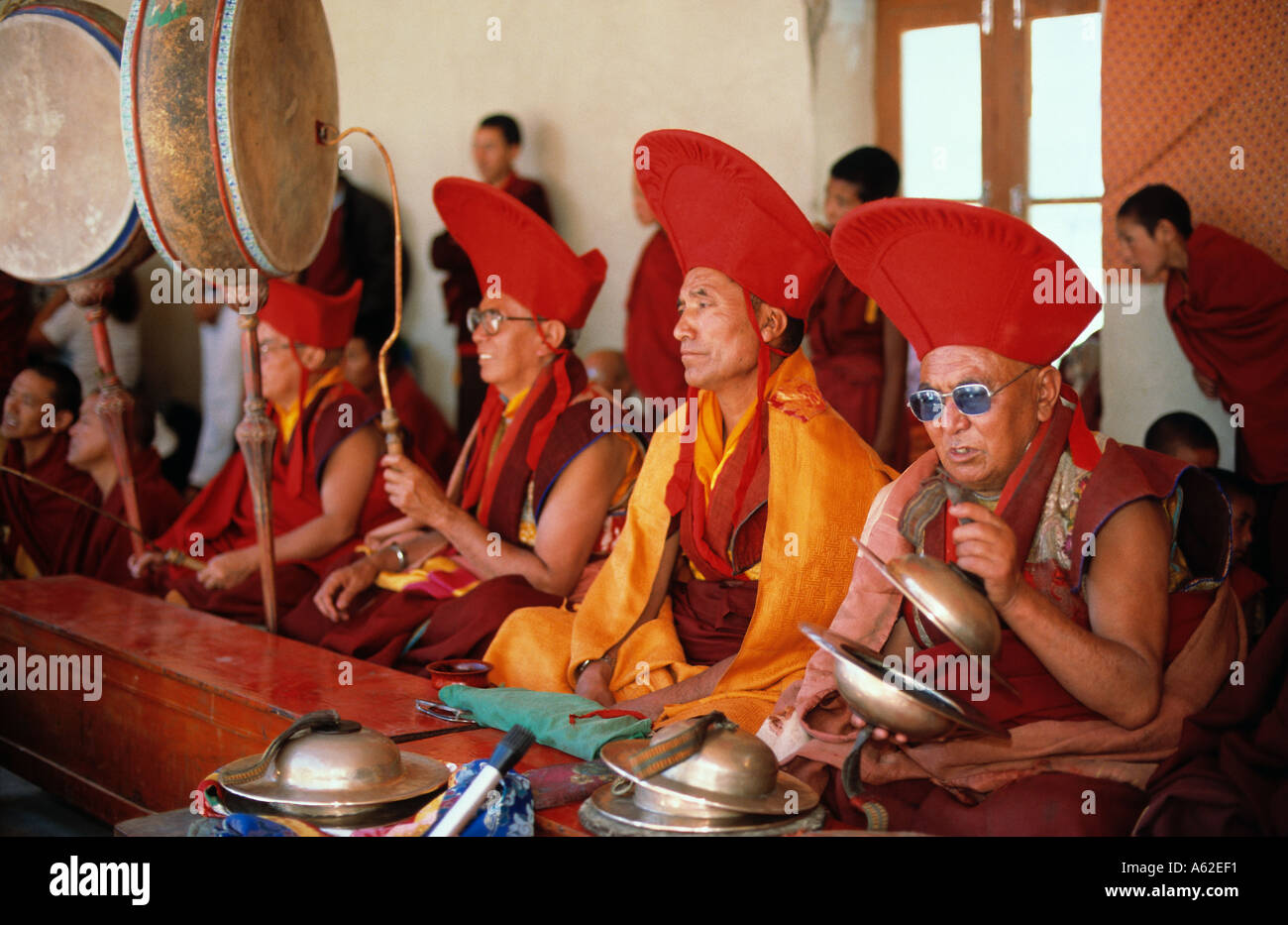 Buddhist monks from Phyang Monastery in the Himalayas Stock Photo - Alamy