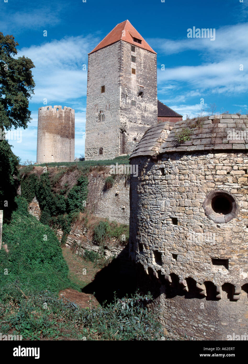 Querfurt, Burg, Südbastion und Türme Stock Photo - Alamy