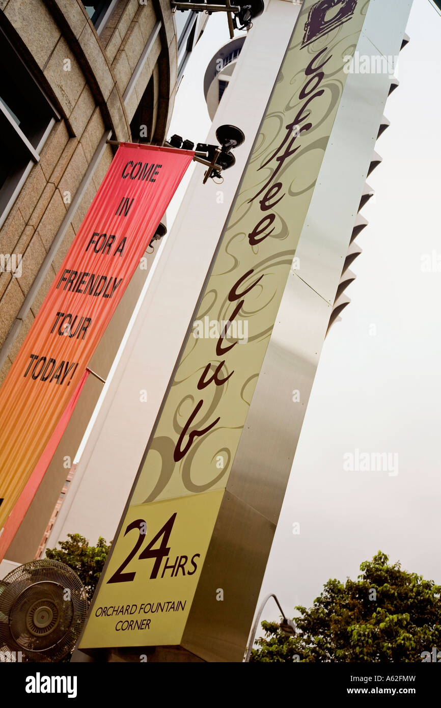 Coffee Club sign, Orchard Road, Singapore Stock Photo - Alamy