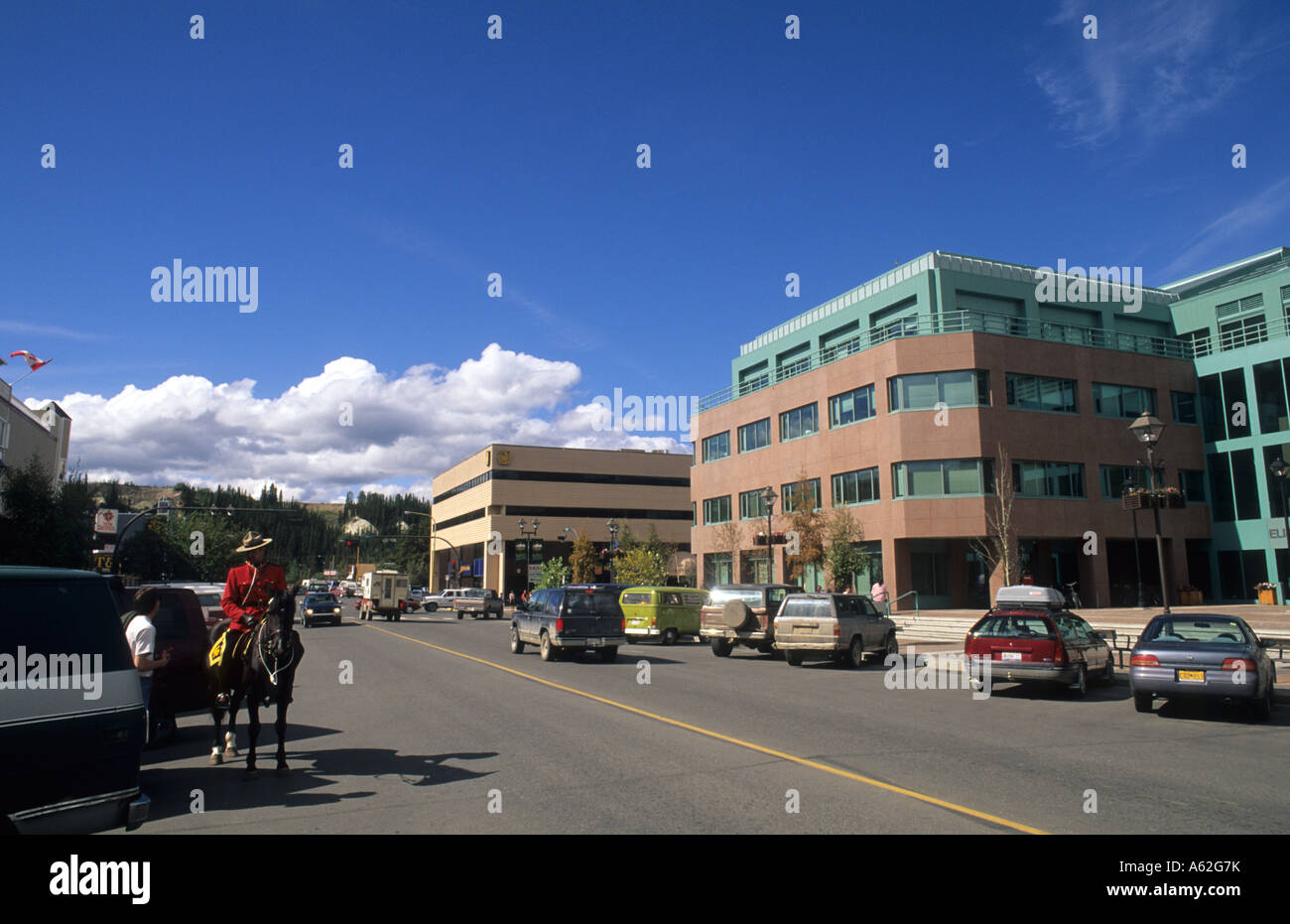 Whitehorse capital of Yukon in remote Canada on the downtown streets ...