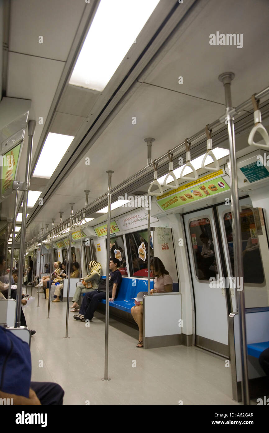 Interior of MRT - mass rapid transport - Singapores equivalent of the ...