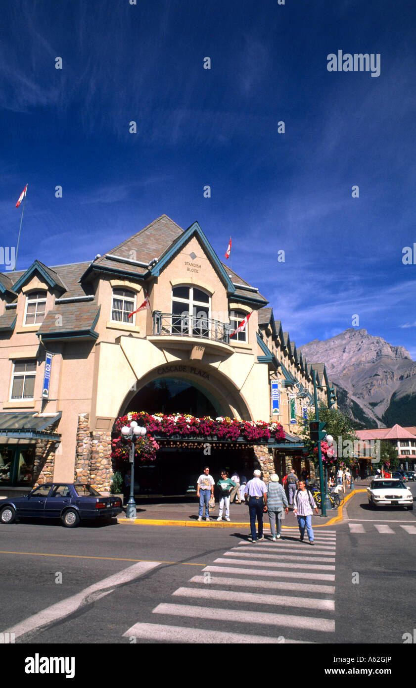 Shopping downtown Banff Alberta in summer tourist city in Canada Stock ...