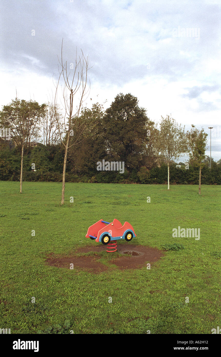 red playground toy car ride Stock Photo - Alamy