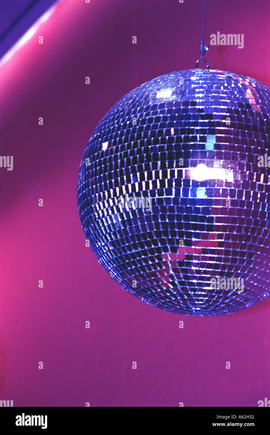hanging mirror ball sphere nightclub Stock Photo - Alamy